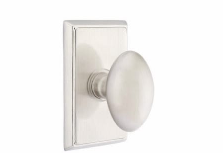 Emtek Egg Knob with Rectangular Rosette — Express Hardware Direct
